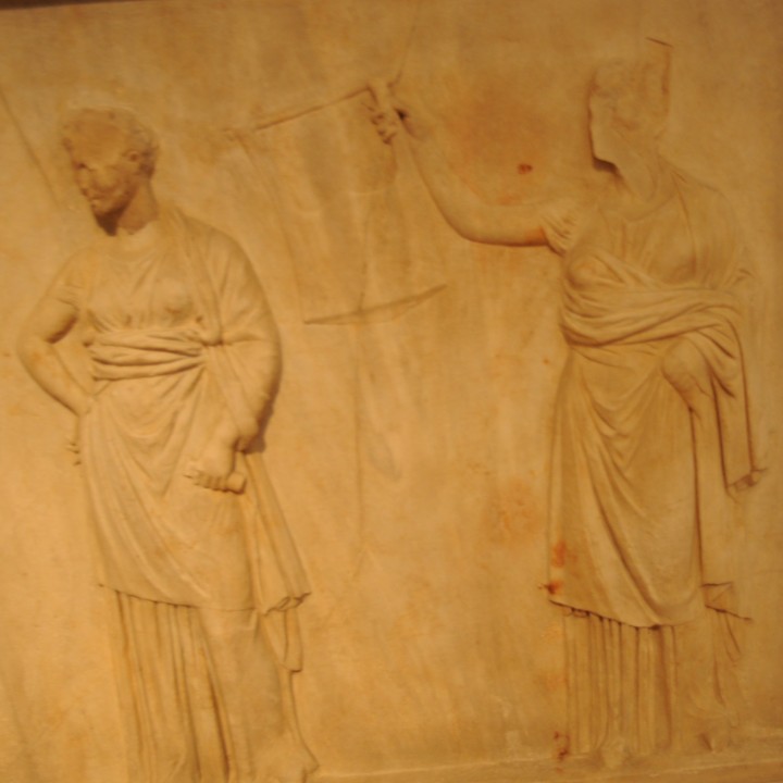 3D Printable Relief slab depicting three Muses by Scan The World