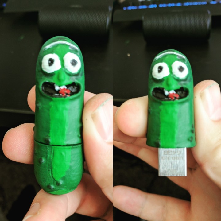 3D Print of Pickle Rick USB by J.Norsworthy