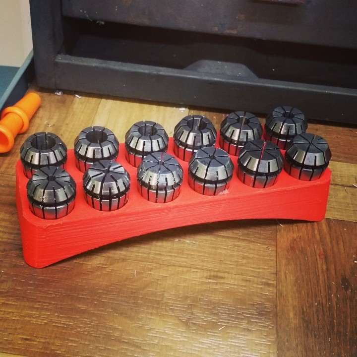 3D Printable ER20 Collet Rack by Max Mulholland
