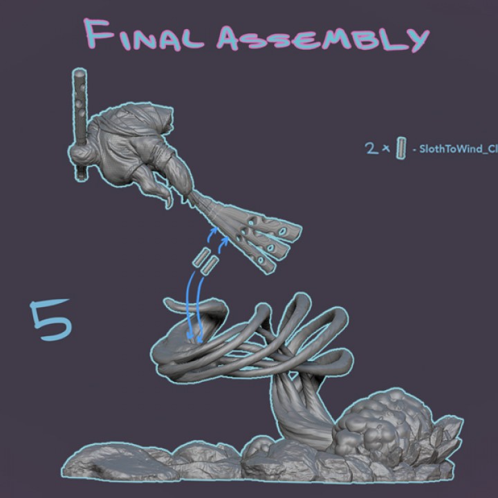 3D Printable Whirlwind The sloth mage by Guðjón Örn Lárusson