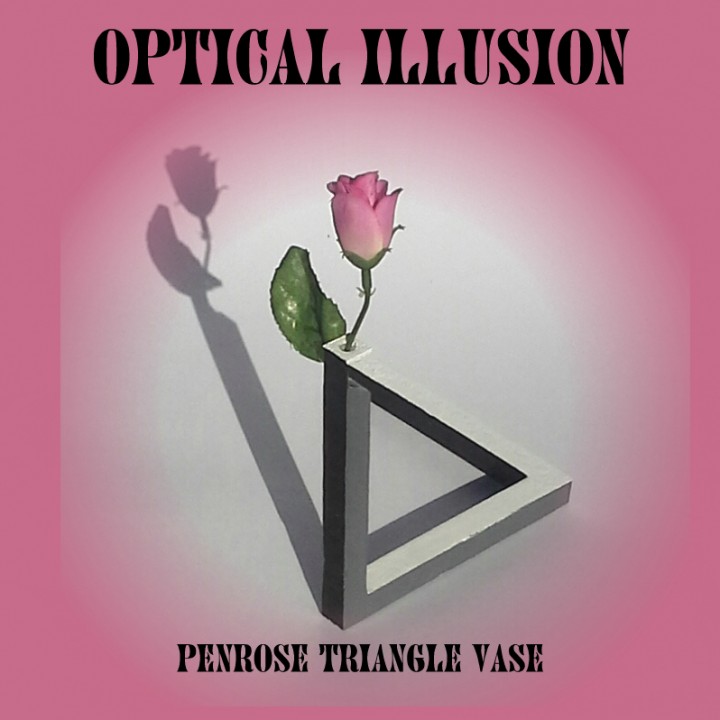 3D Printable Optical Illusion Vase. Triangle Twist. Impossible. Penrose ...