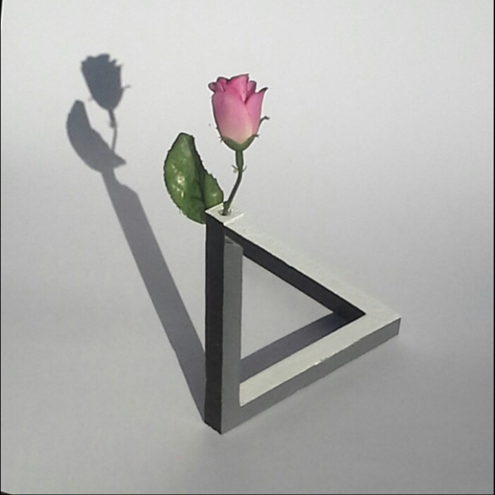 3D Printable Optical Illusion Vase. Triangle Twist. Impossible. Penrose ...