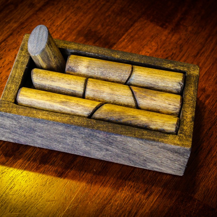 3D Printable Dowel Puzzle by Mark Ingle
