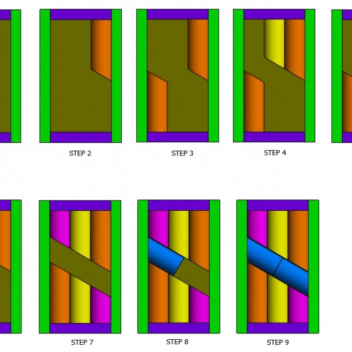 3D Printable Dowel Puzzle by Mark Ingle