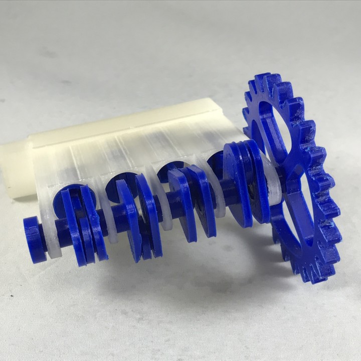 3D Printable Four Cylinder Air Engine, Experimental by Greg Zumwalt