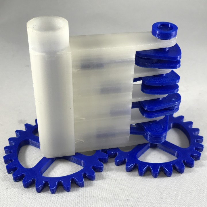 3D Printable Four Cylinder Air Engine, Experimental by Greg Zumwalt