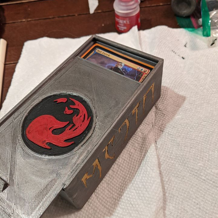 3D Print of MTG Deck Box with Dice Storage by watcherw