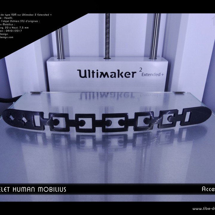 3D Printable Bracelet Human Mobilius by Bréjou Thierry
