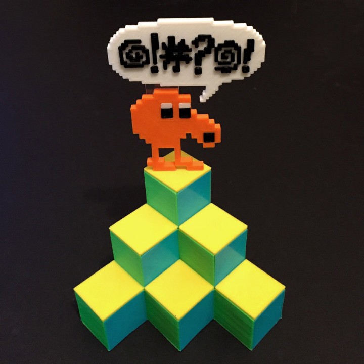 3D Printable Q-Bert Desk Tidy by Alan Grier