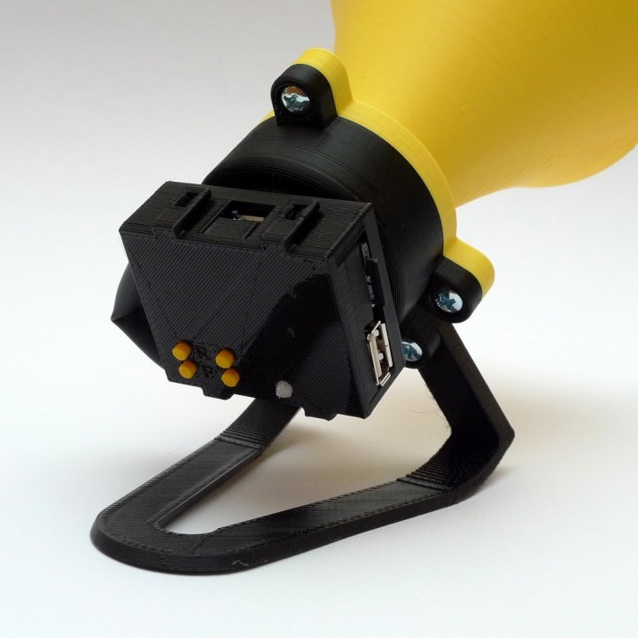 3D Printable "Megaphone" MP3 player by Martin Schiller