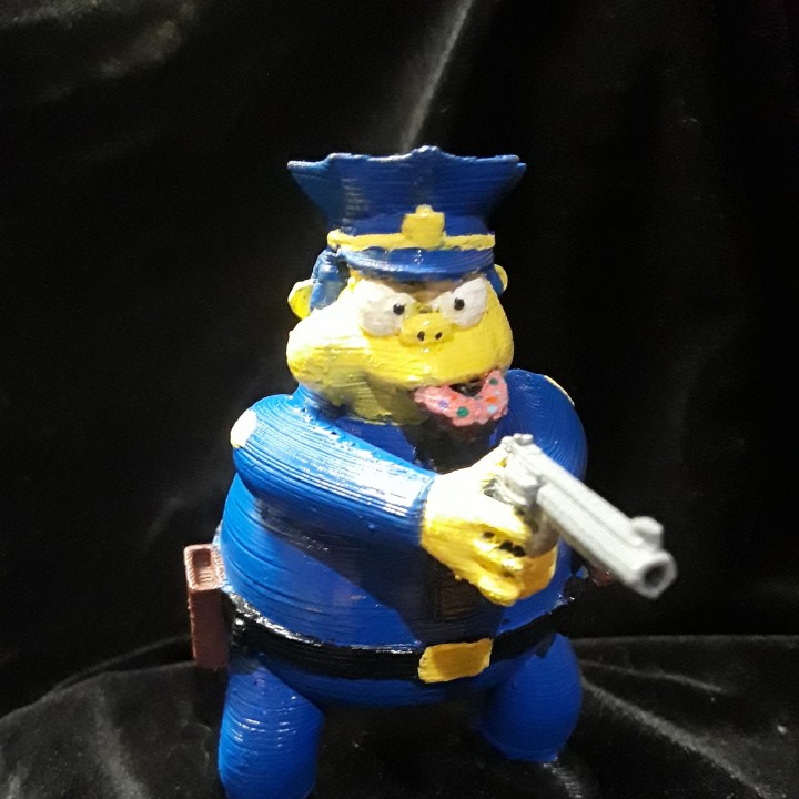 3D Print of Chief Wiggum 3D by drricketts