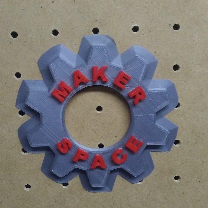 3D Printable Maker Space Wall Gear Deco by Dustin Diedel