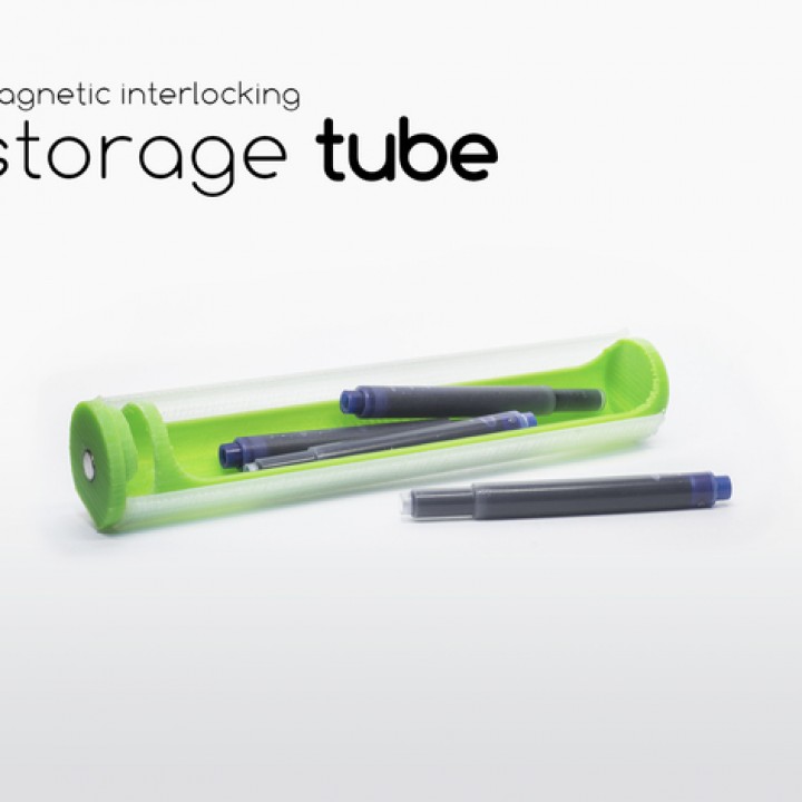 3D Printable Magnetic interlocking storage tube by Sönke Tenckhoff