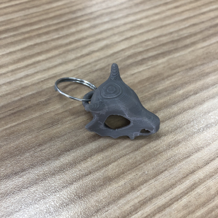 3D Print of Cubone Pokemon Skull Keychain by DalesHand