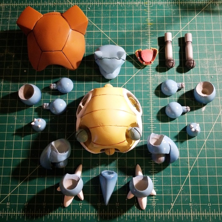 3D Printable Blastoise Action Figure by Nick Edinger