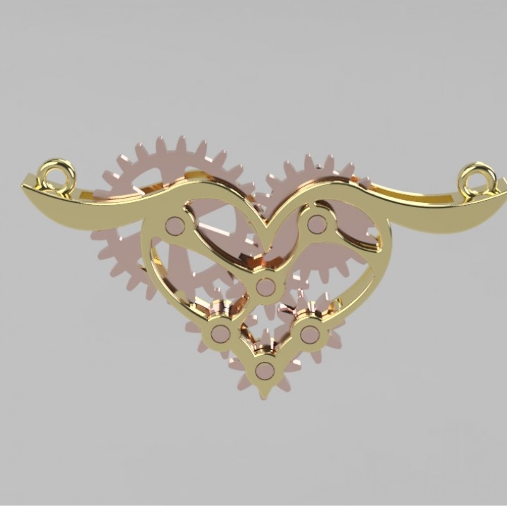 3D Printable Gear Necklace Pendant by Lewis Manuel
