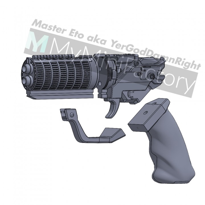 3D Printable Blade Runner 2049 K's Pistol by Ethan Lieberman