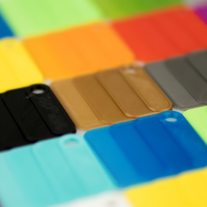 3D Printable Filament Color Samples / Test Strips by Oskar Thoma