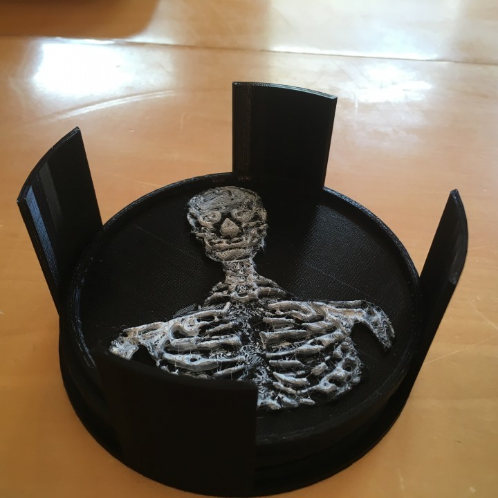 3D Printable Skeleton Coasters by Patrick Cannon