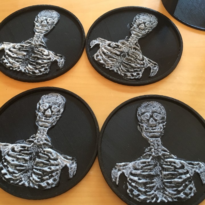 3D Printable Skeleton Coasters by Patrick Cannon