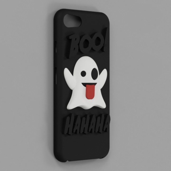3D Printable Emoji Ghost iPhone 8 case. by Solomon Reese