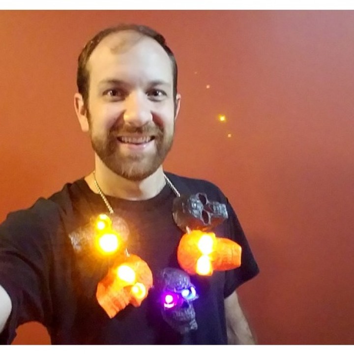 3D Printable Halloween LED Eyes Skull by G Durland