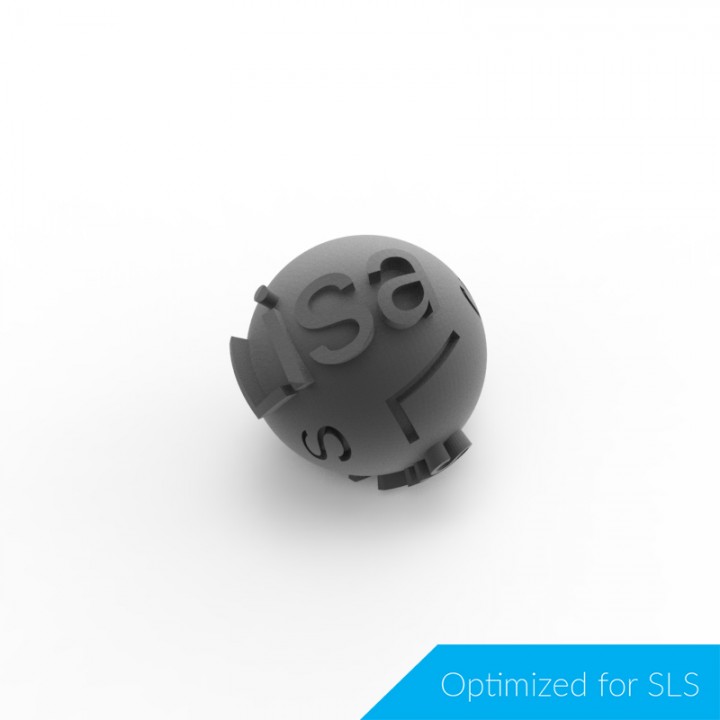 3D Printable Sphere with text by John Gardner