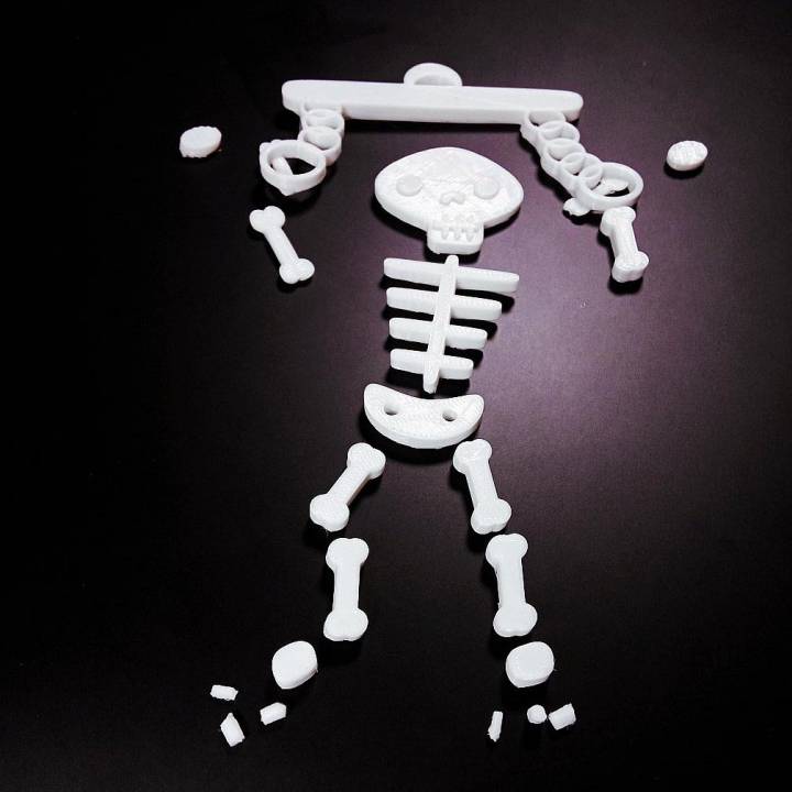 3D Printable flat Spooky Skeleton by Noah Isitt