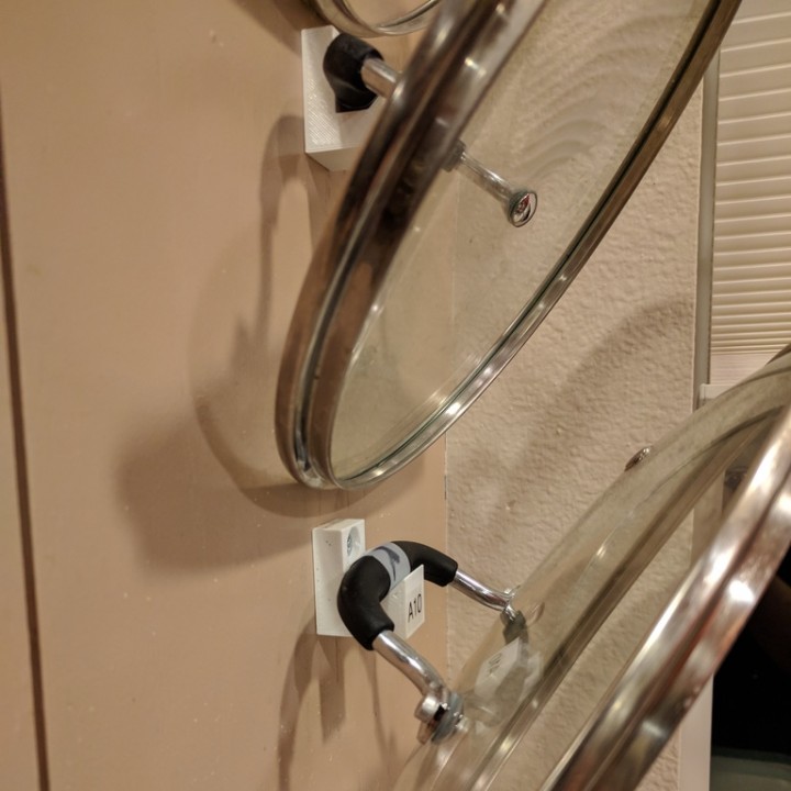 3D Printable Pot Lid Hanger by Ryan Adams