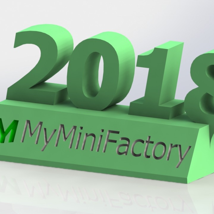 3D Printable MyMiniFactory 2018 decoration by 3d print