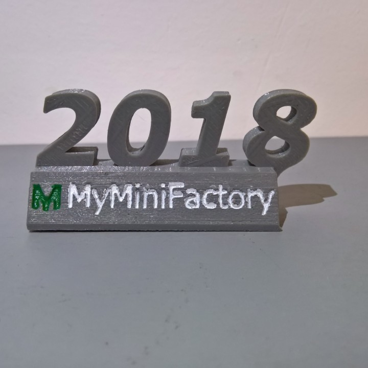 3D Printable MyMiniFactory 2018 decoration by 3d print