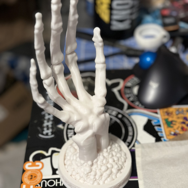 3D Print of Skeletal Hand stand by Drudge
