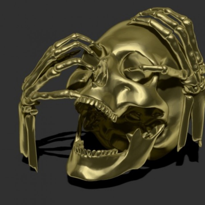 3D Printable Melting Gold Skull Sculpt from Black Sail Season 4 by FacFox