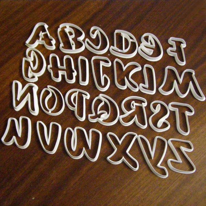 3D Printable Alphabet cookie cutter 70 mm high by Borut