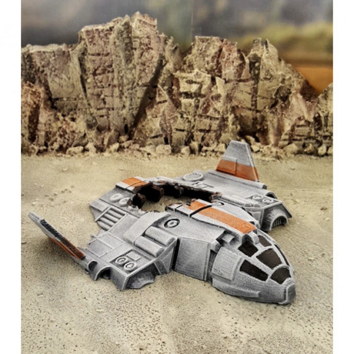 3D Printable TA12 troop transport ship by Terrain4Print
