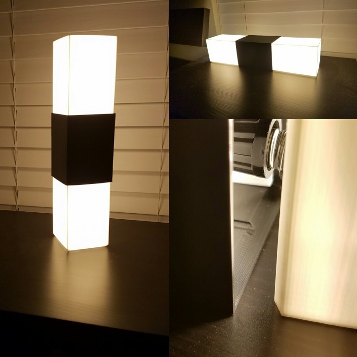 3D Printable Modern Square Lamp by Jeremy Stenseth