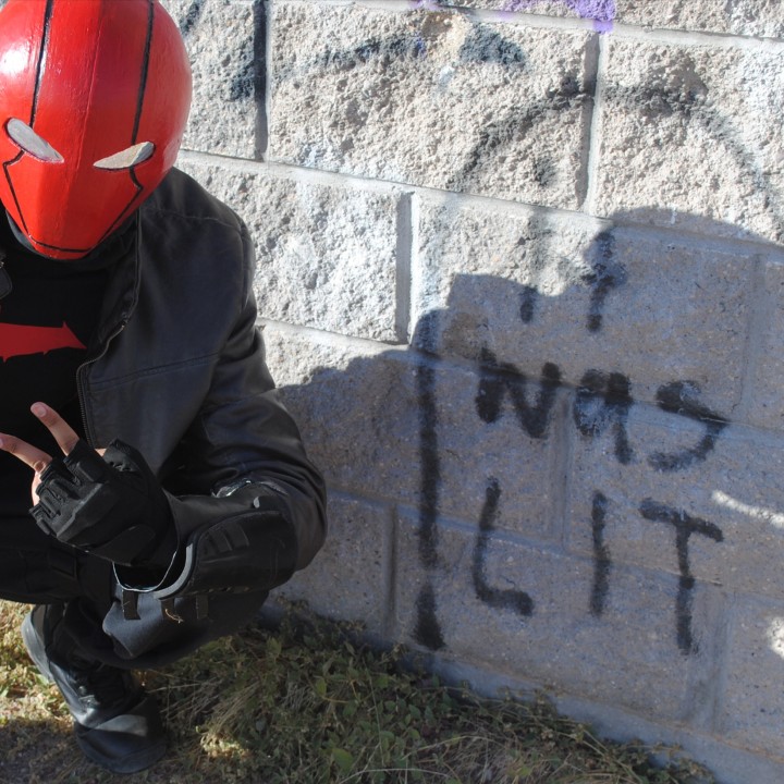 3D Printable Red Hood Mask by Nicholas Martinez