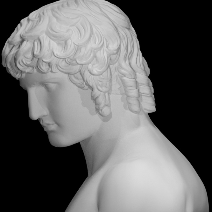 3D Printable Portrait of Antinous by SMK - Statens Museum for Kunst