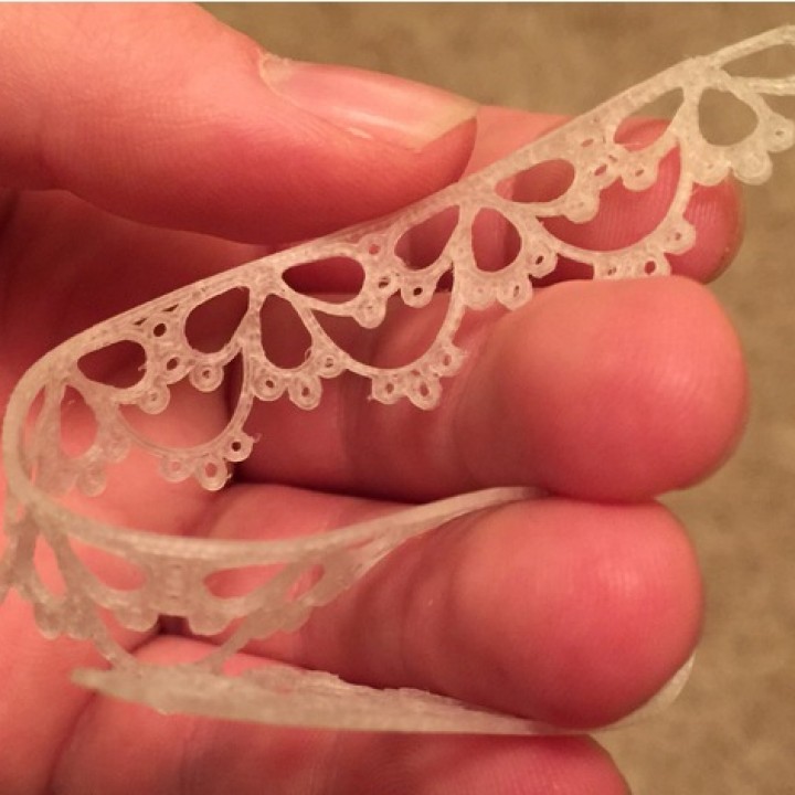3D Printable Tatted Lace Trim by sb