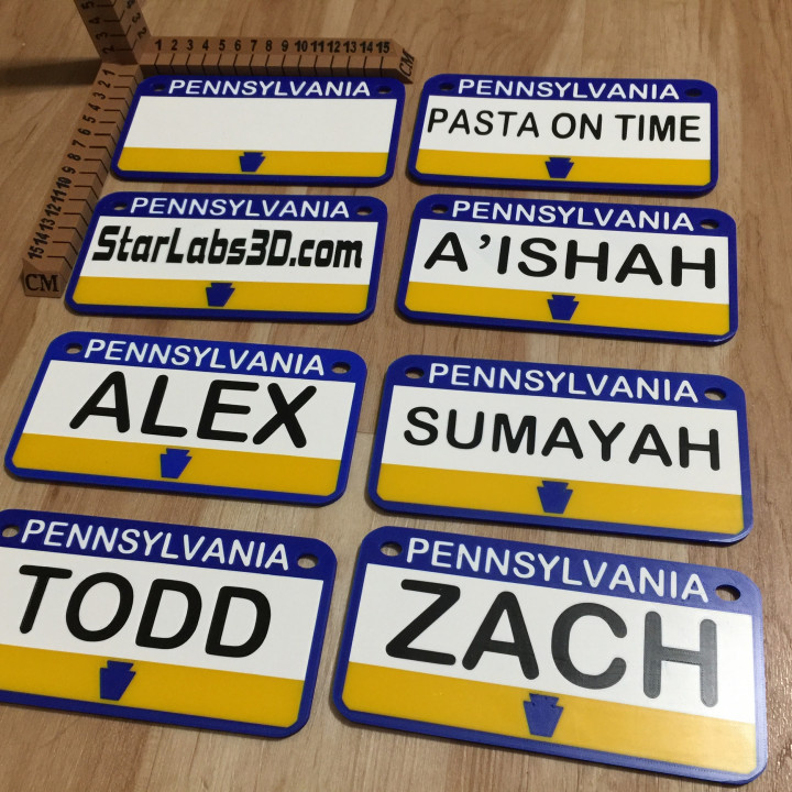 3D Printable License Plate by Star Labs 3D, LLC