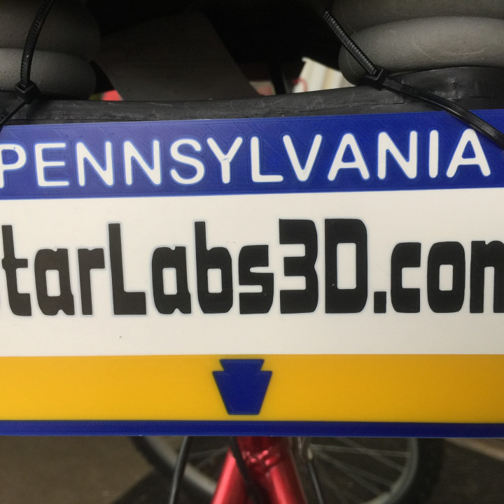 3D Printable License Plate by Star Labs 3D, LLC