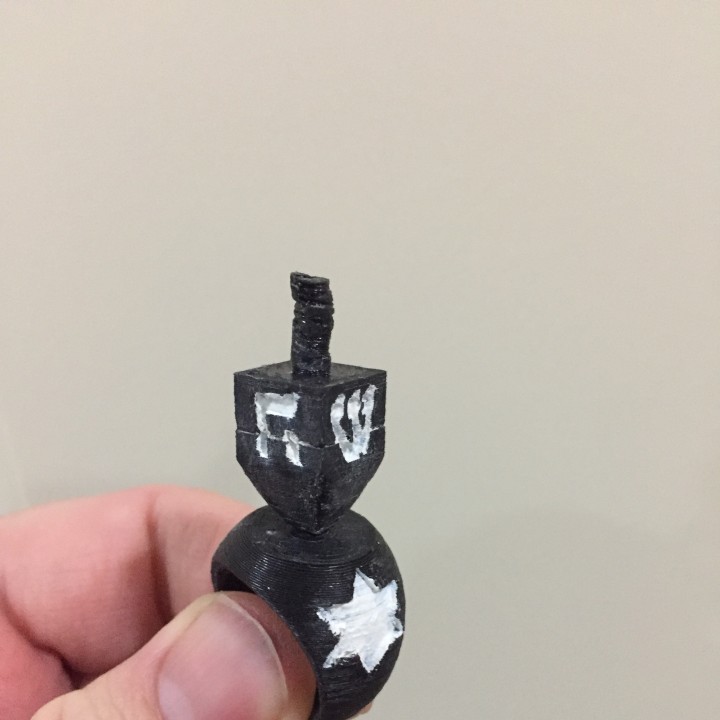 3D Printable Dreidel Ring by Paul Flamm