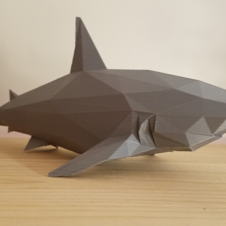 3D Printable Low Poly Shark by Turtleman