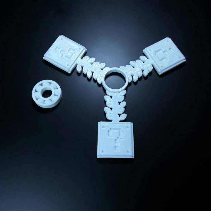 3D Printable ? block (mario) fidget spinner by nigel anderson