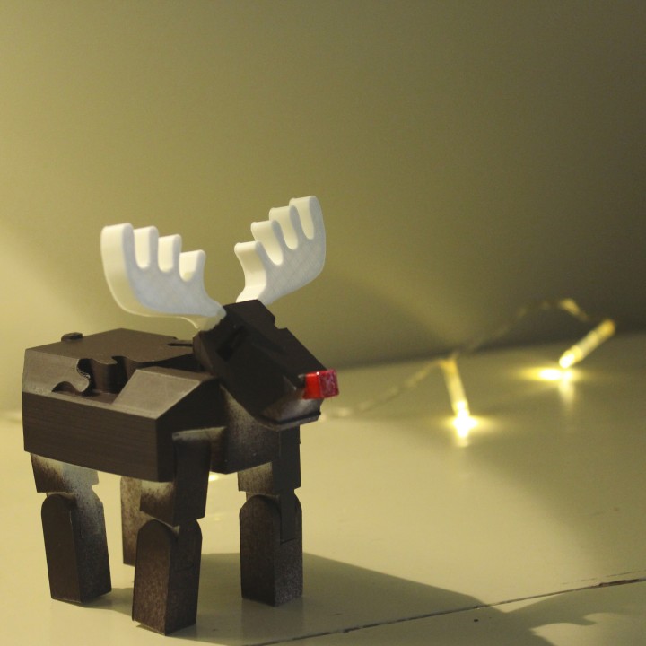 3D Printable 3D Print In Place Robot Reindeer for “Tinkercad Christmas ...