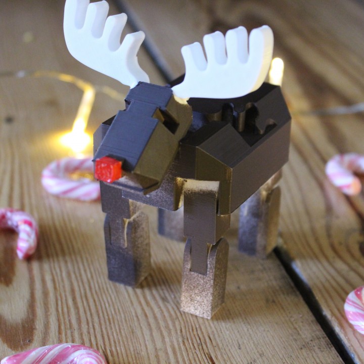 3D Printable 3D Print In Place Robot Reindeer for “Tinkercad Christmas ...