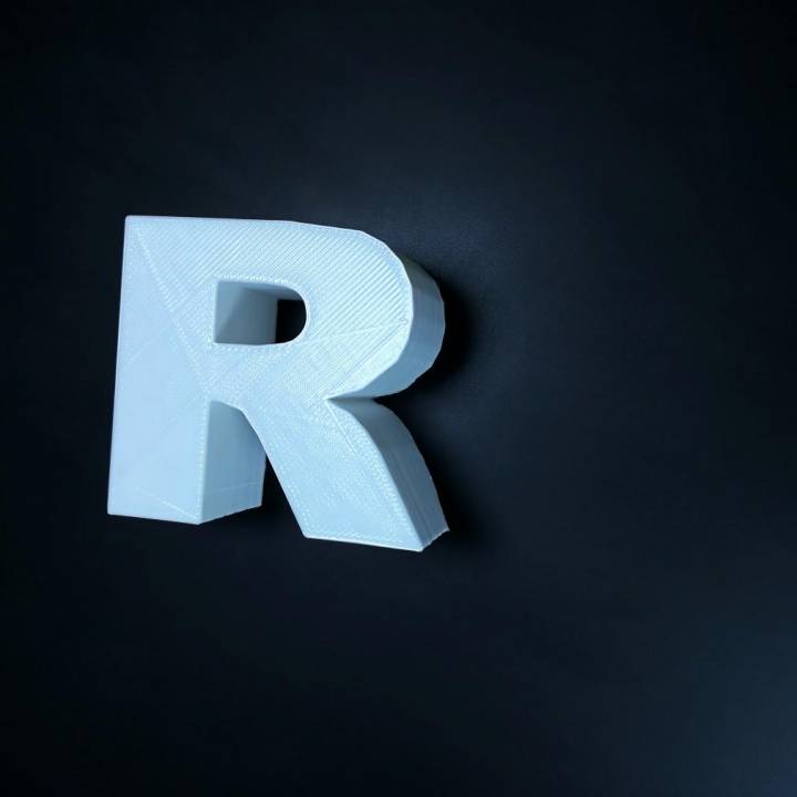 3D Printable R badge sample by Archie La Salle