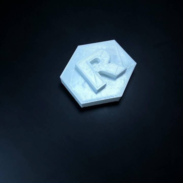 3D Printable R badge sample by Archie La Salle