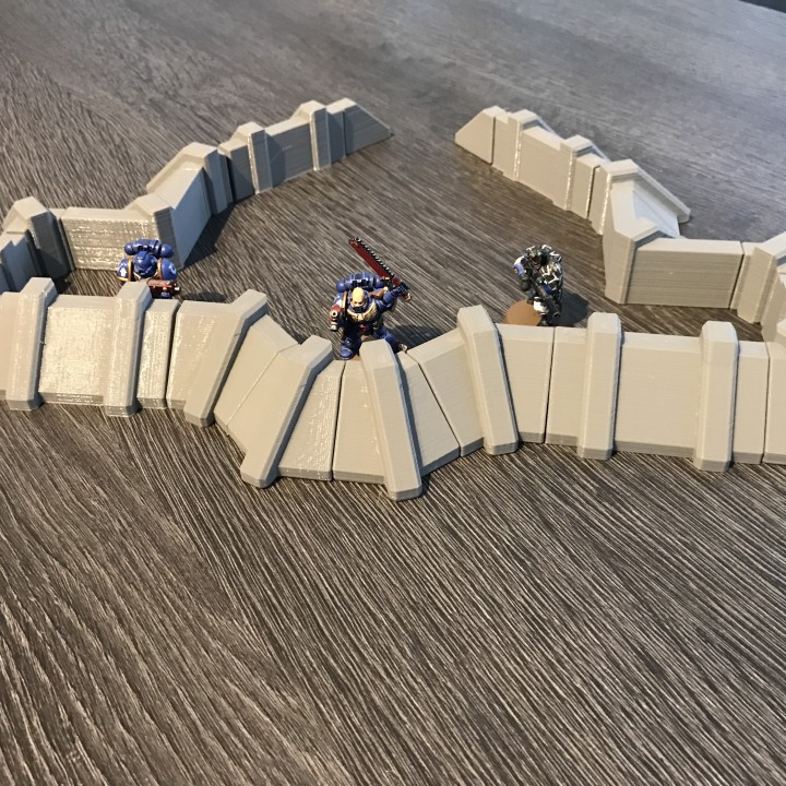 3D Printable Wargaming compatible Defence Wall by Steve Snow