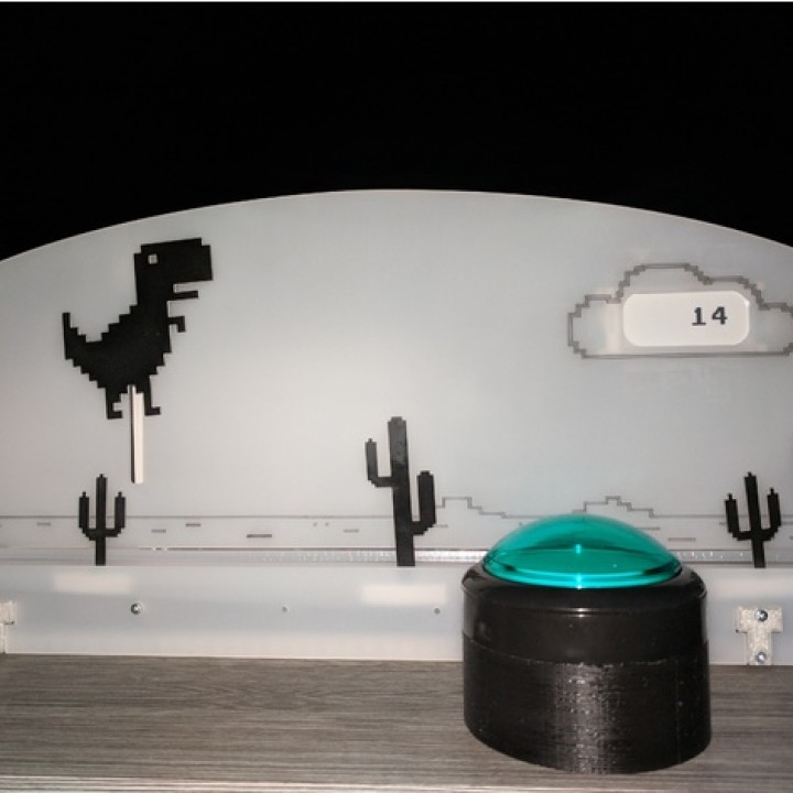 3D Printable Chrome Offline T-Rex Game In Real Life by Uri Shaked